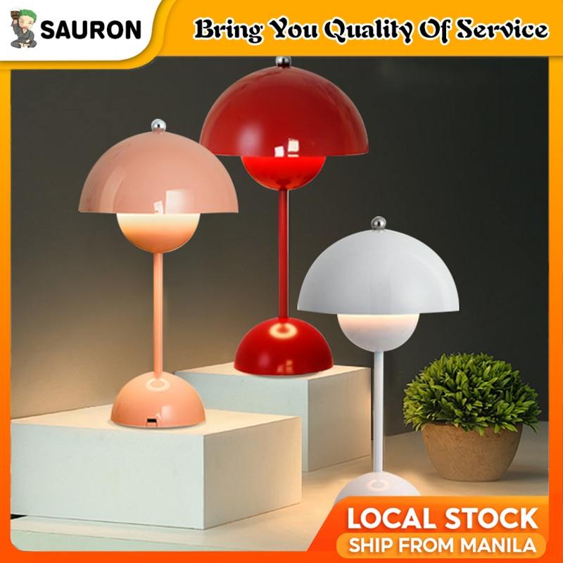 Table lamp steel Rechargeable Type-C Desk lamp Macaron Minimalist decor ...