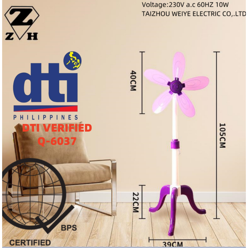 [A3] ZH 5 Blades Stand Fan Portable Stand Fan Home electricfan standfan ...