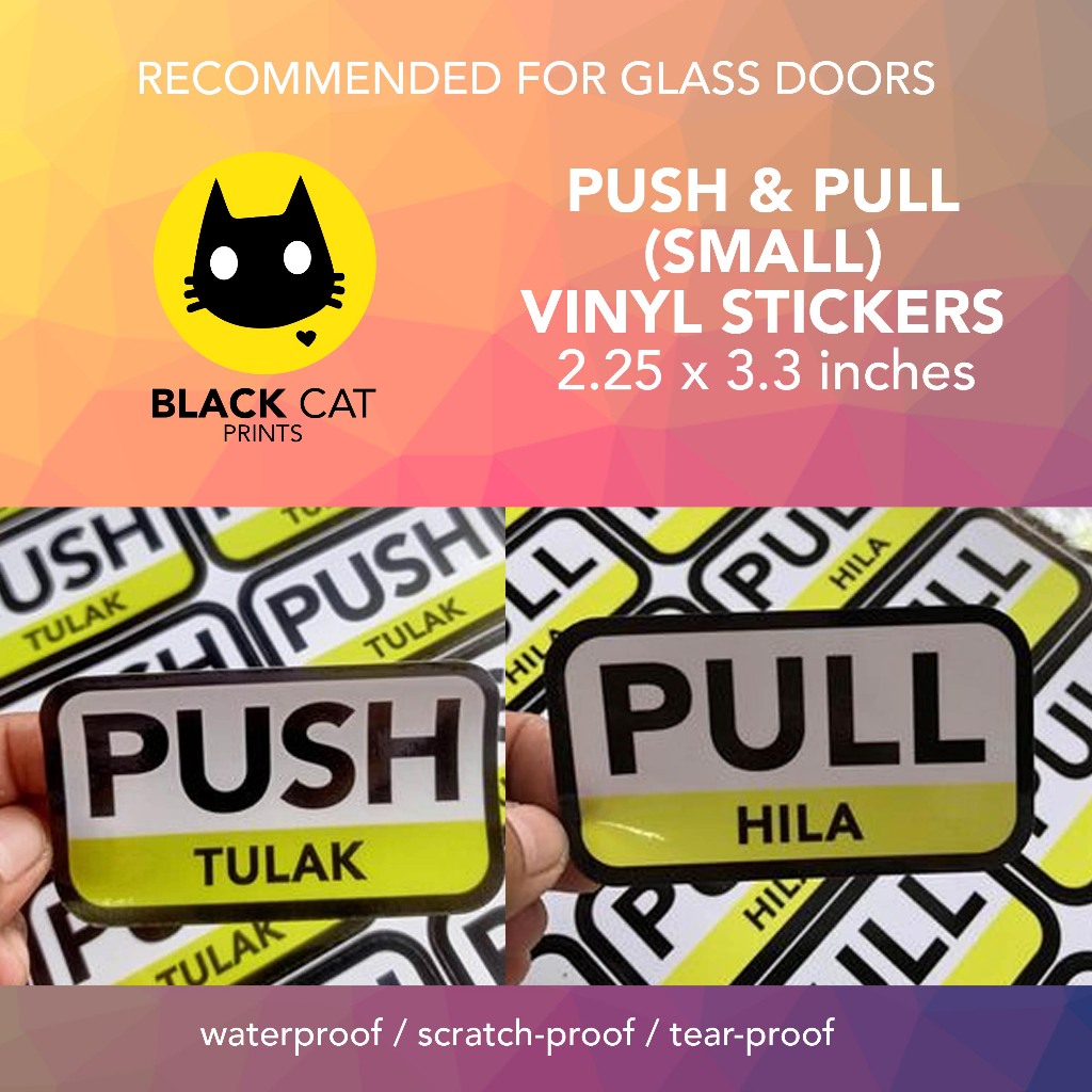 Stickers / Push and Pull (Small) Vinyl Stickers | Shopee Philippines