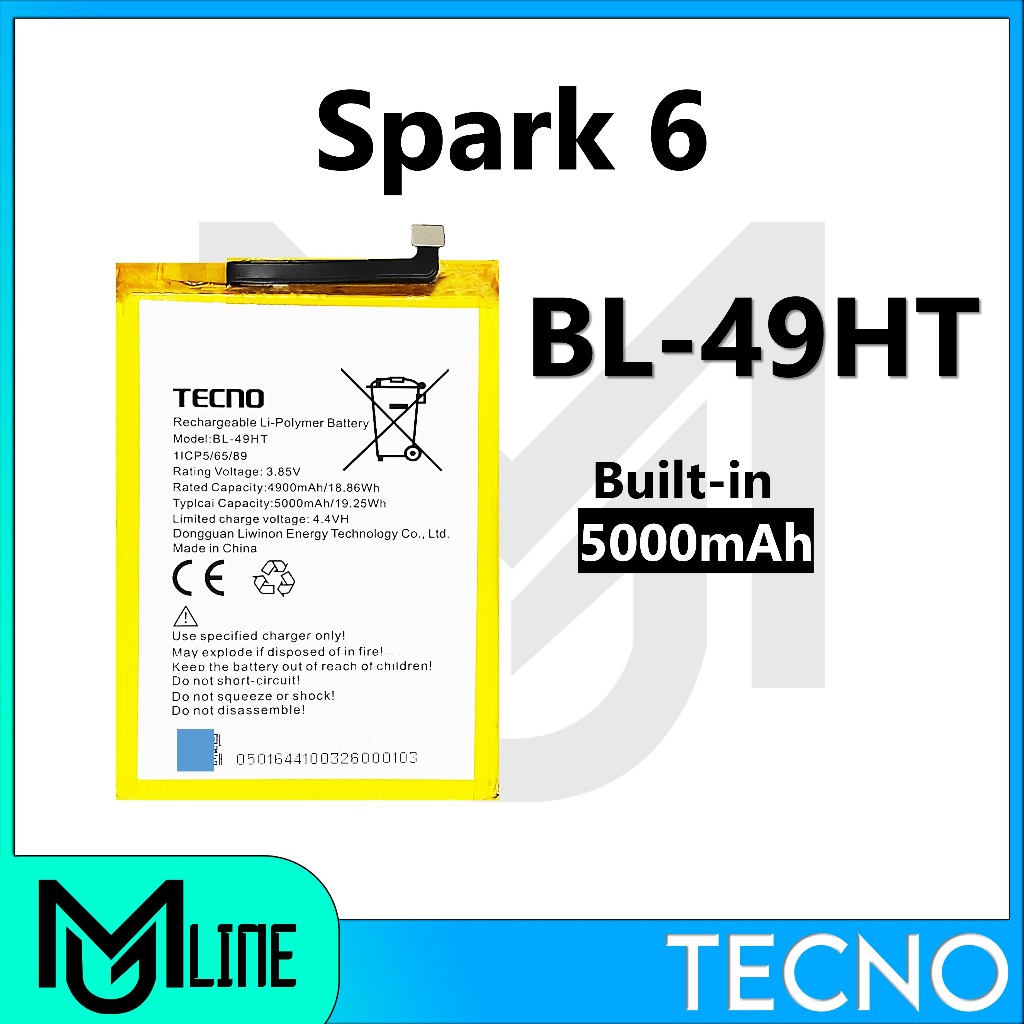Tecno Spark 6 BL-49HT KE7 | Shopee Philippines