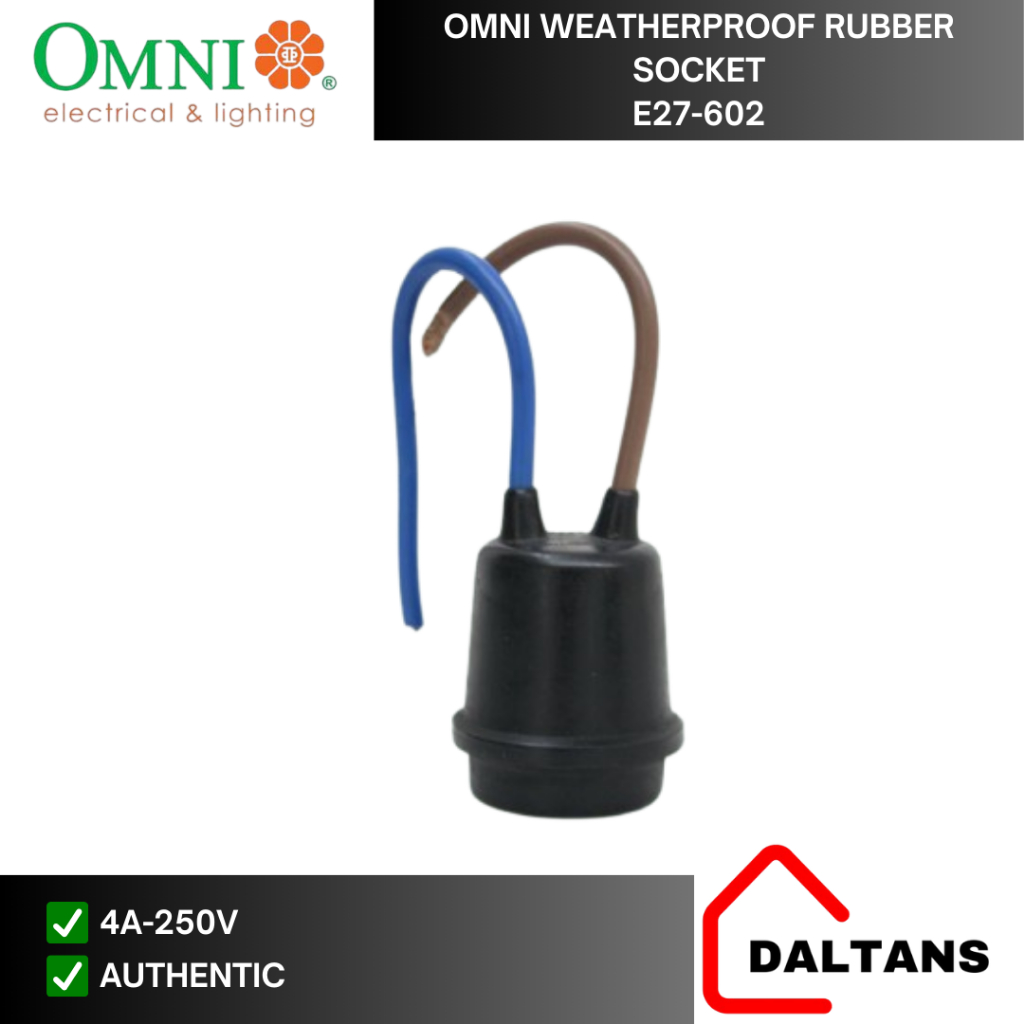 OMNI WEATHERPROOF RUBBER SOCKET E27-602 4A 250V | Shopee Philippines
