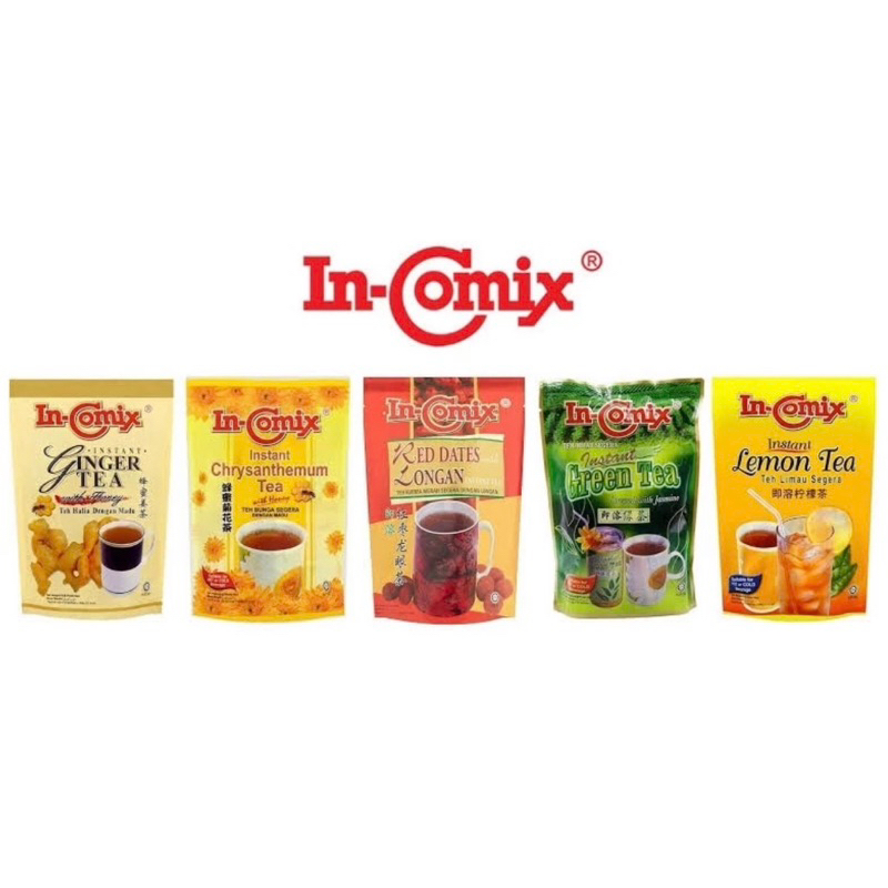In-Comix Instant Tea Incomix flavors Ginger Tea, Green Tea, Lemon Tea ...