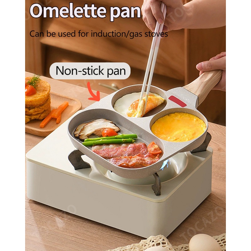 2 In 1 Egg Pan Non-Stick Pancake Pan Multi-Function Egg Pan Hamburger ...