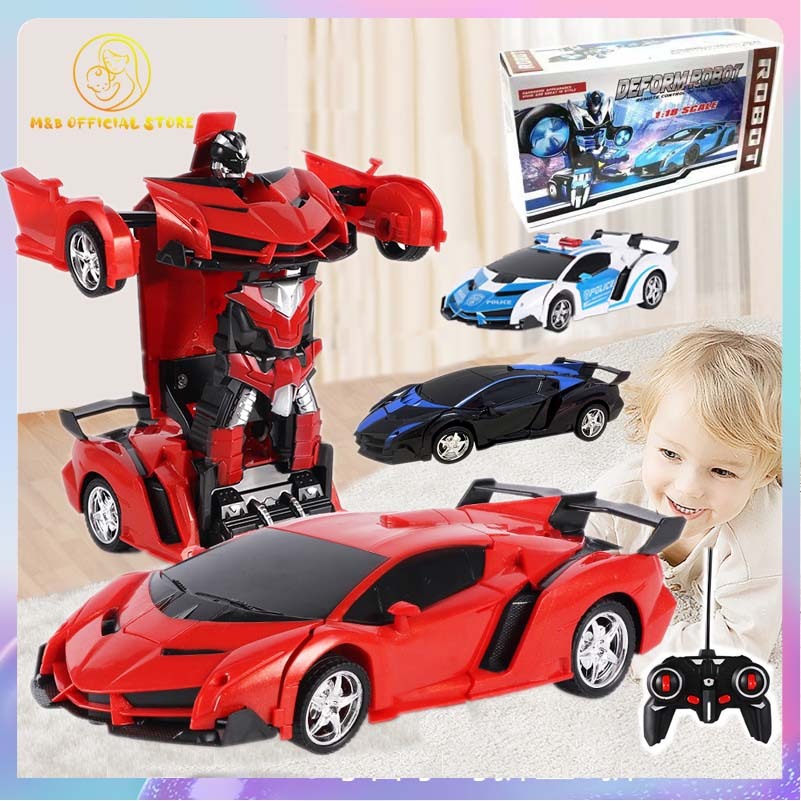 2-in-1 Remote Control Transforming Car Transforming Robot Toy One Key ...