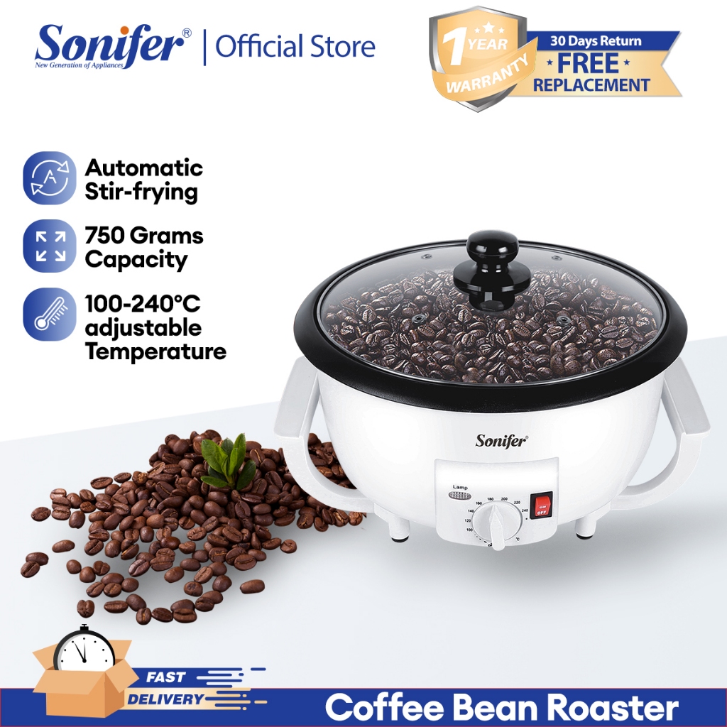 Sonifer Coffee Roaster Machine Home Coffee Beans Baker With Temperature ...