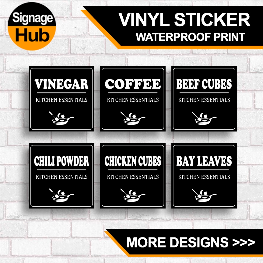 Condiments Sticker Label Vinyl Sticker | Waterproof Print | Shopee ...