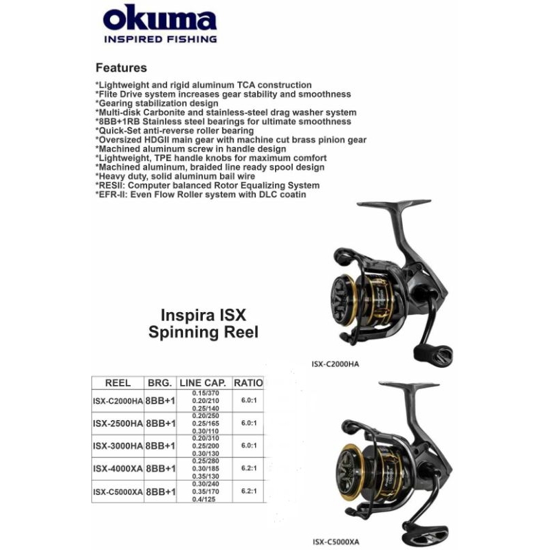 OKUMA INSPIRA ISX SPINNING REEL OKUMA INSPIRED FISHING | Shopee Philippines