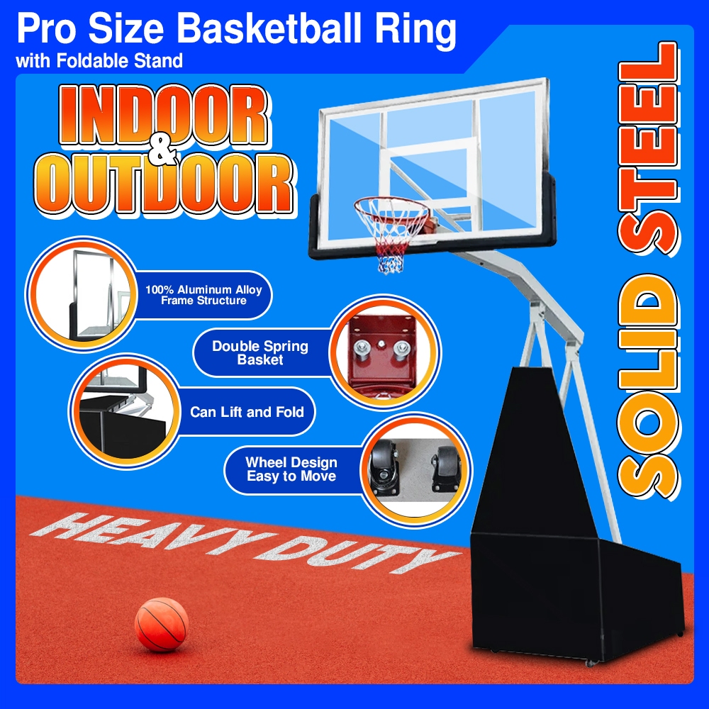 Pro Size Foldable Basketball Ring Adjustable Basketball Ring Stand Set ...