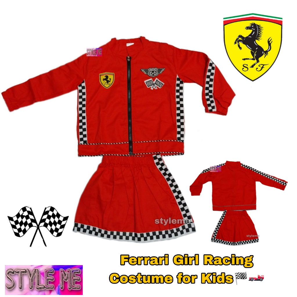 Ferrari Jacket Car Racing Girl Costume Cosplay Roleplay for Baby and ...