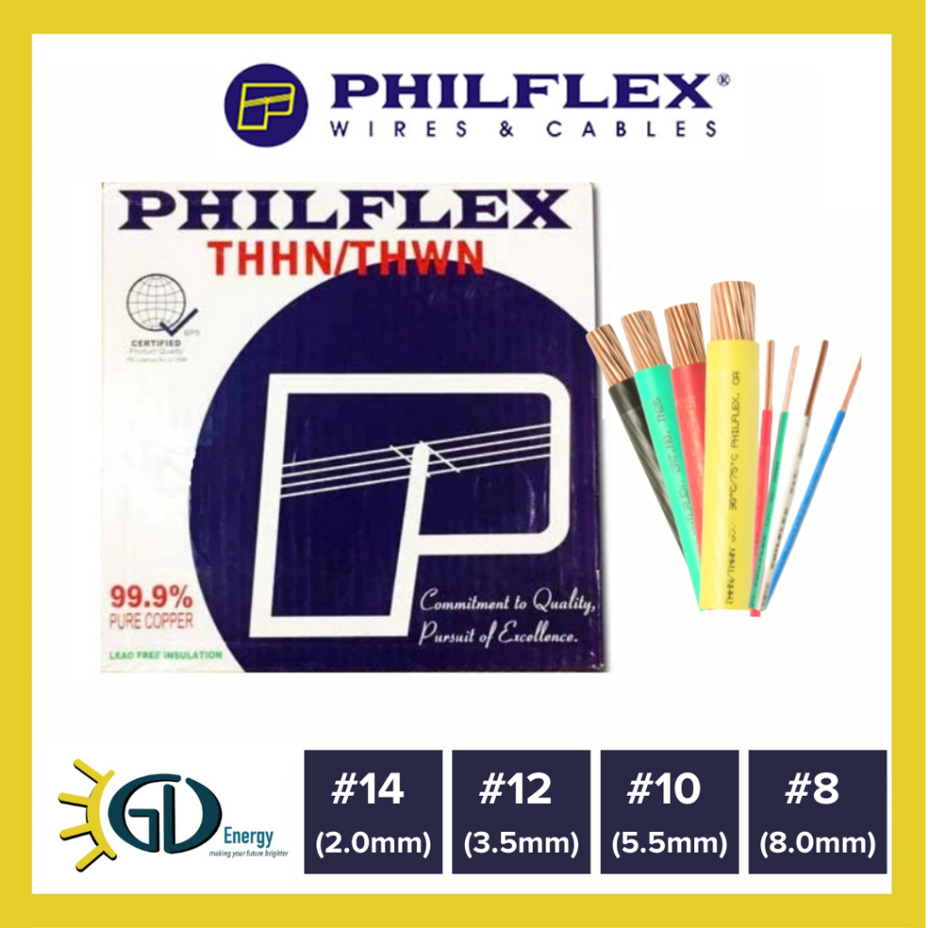 Original Philflex Stranded wire THHN THWN (#8,#10, #12, #14) 2.0mm 3 ...