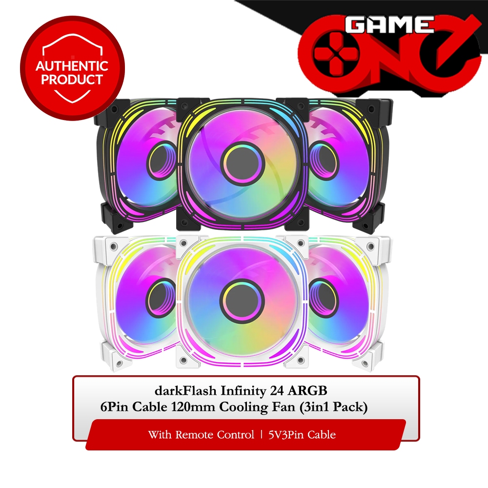 darkFlash Infinity 24 ARGB 6Pin Cable 120mm Cooling Fan (3in1 Pack) | Shopee Philippines