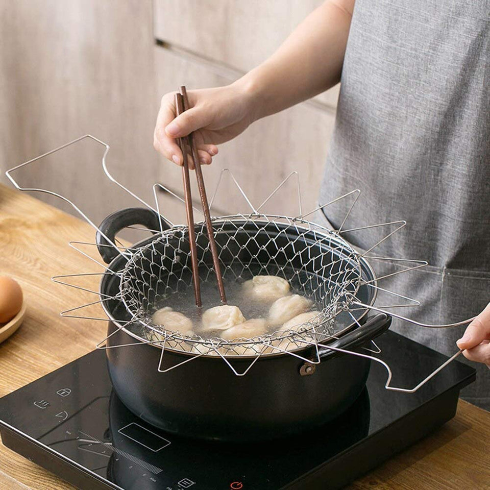 Food Strainer Chef Basket Pasta Strainer Frying Strainer | Shopee ...