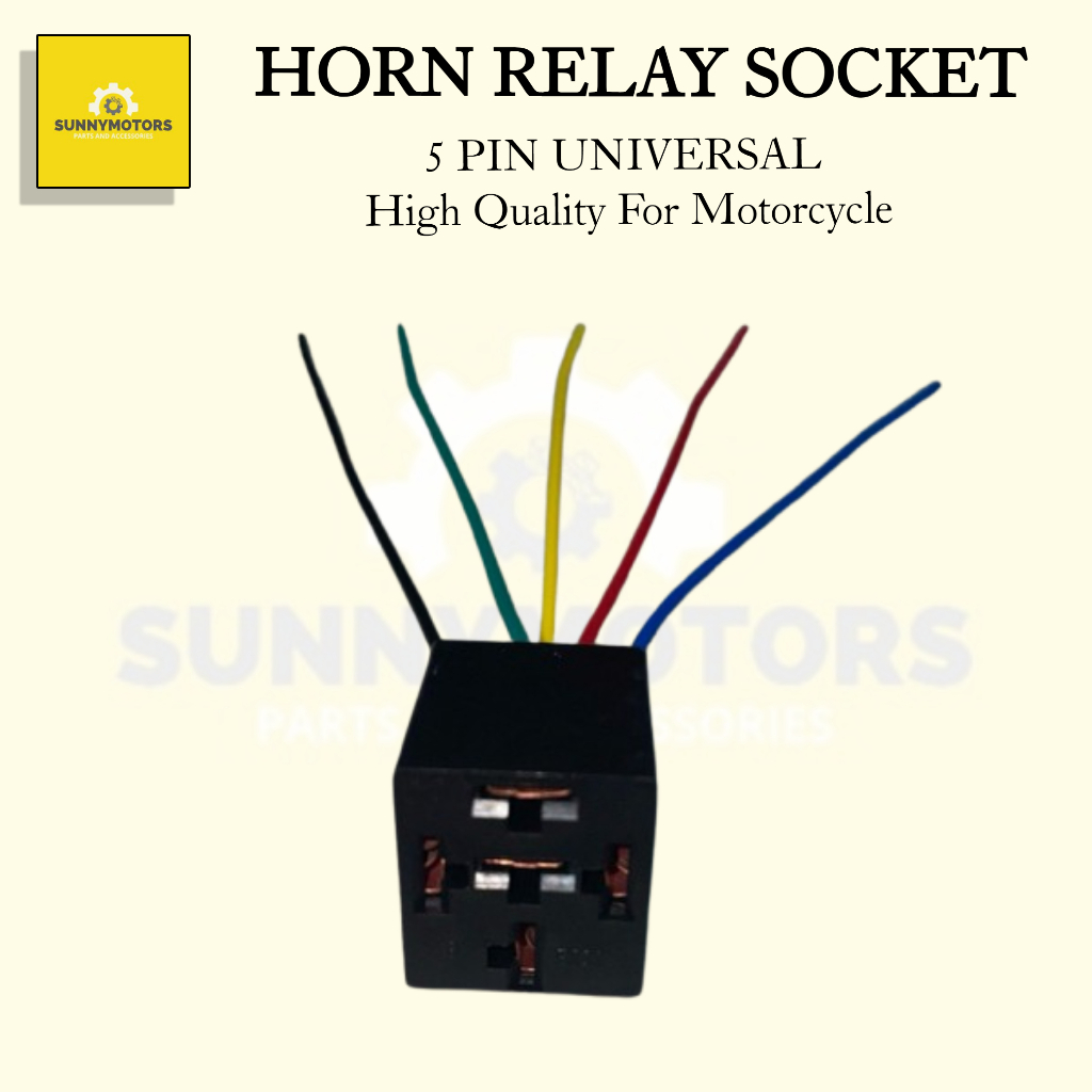 HORN RELAY SOCKET 5 PIN UNIVERSAL HIGH QUALITY FOR MOTORCYCLE | Shopee ...
