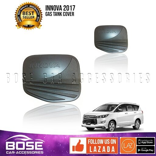 Toyota Innova 2017 Onwards Gas Tank Cover - Black/Chrome Garnish Cover ...