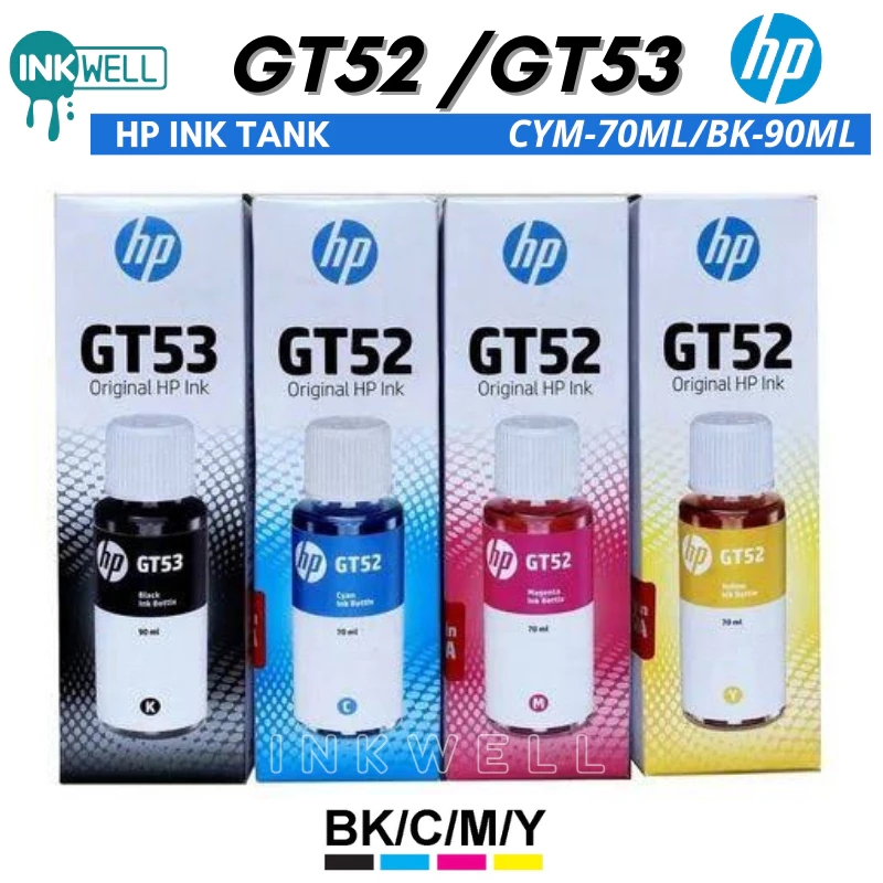 HP Original INK GT52/GT51/ HP GT53 Ink (BK C Y M) GT53xl GT51xl(NO box ...
