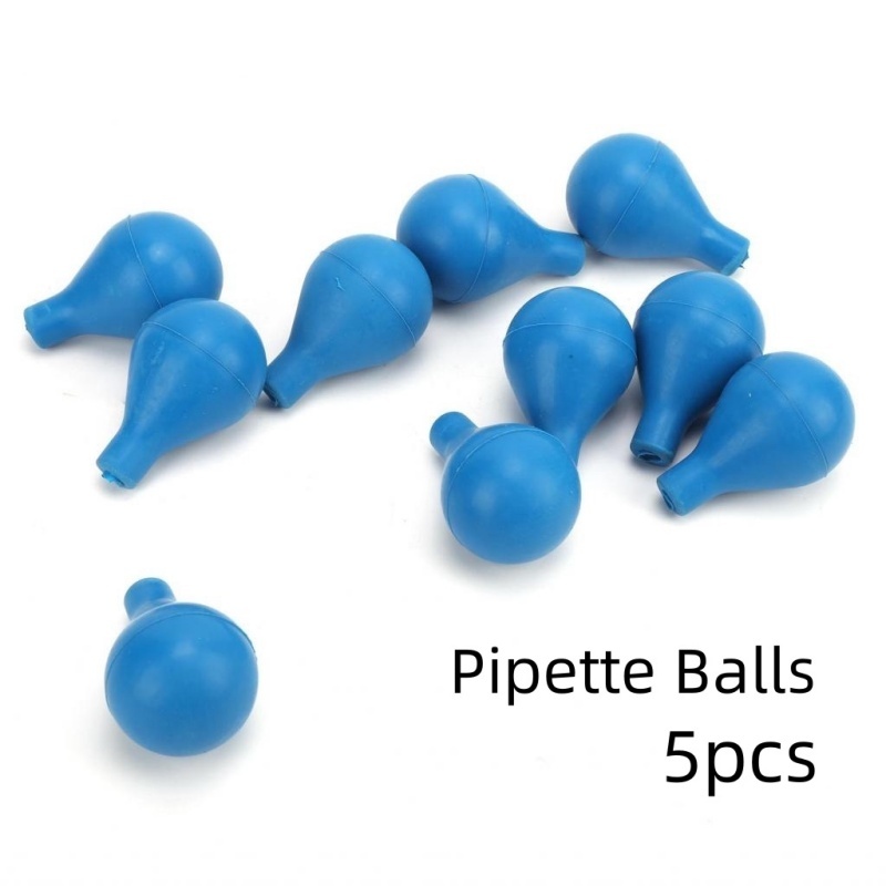 5PCS blue/red pvc Laboratory Pipette Dropper Rubber Bulb Squeeze ...