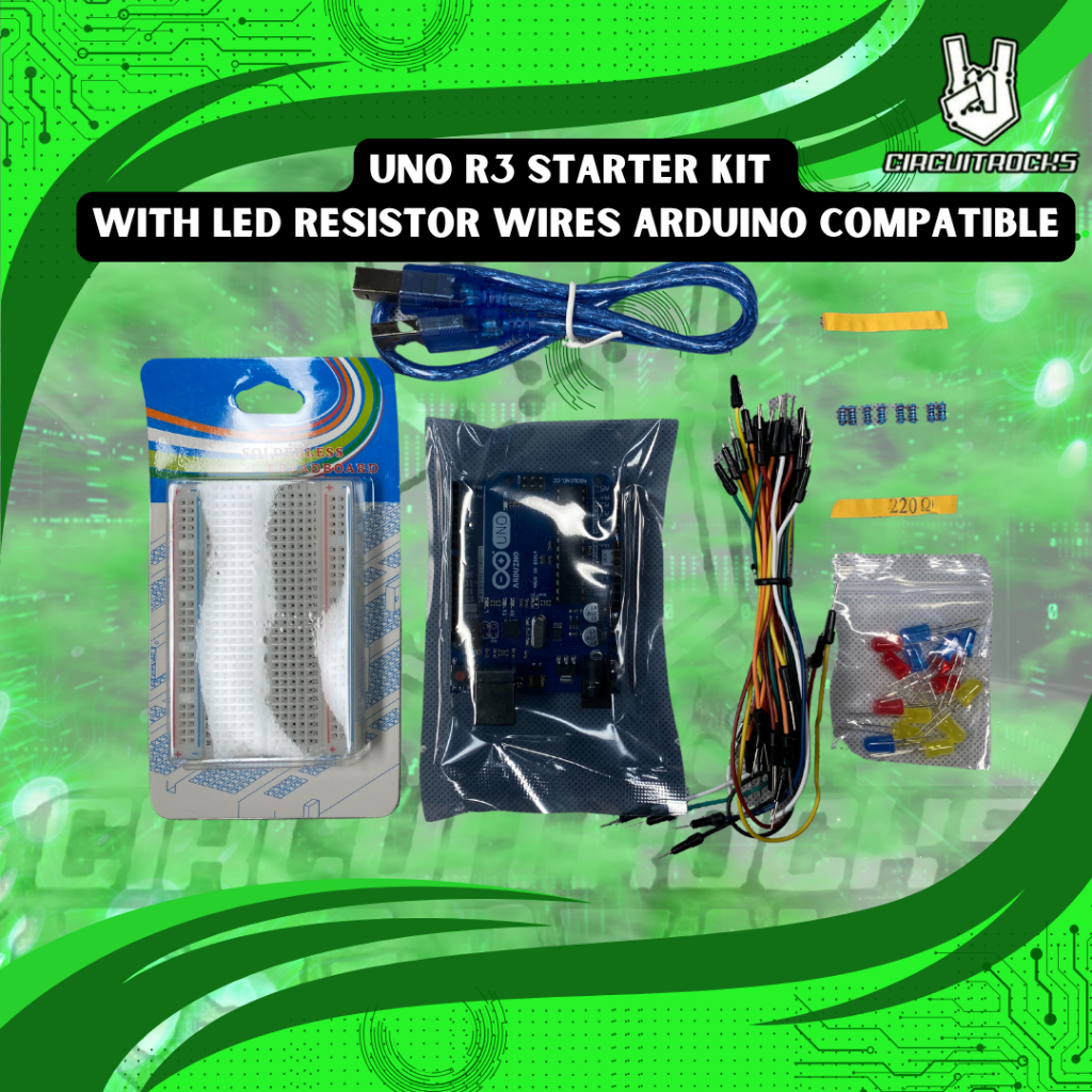 Uno R3 Starter Kit With LED Resistor Wires Arduino Compatible | Shopee ...