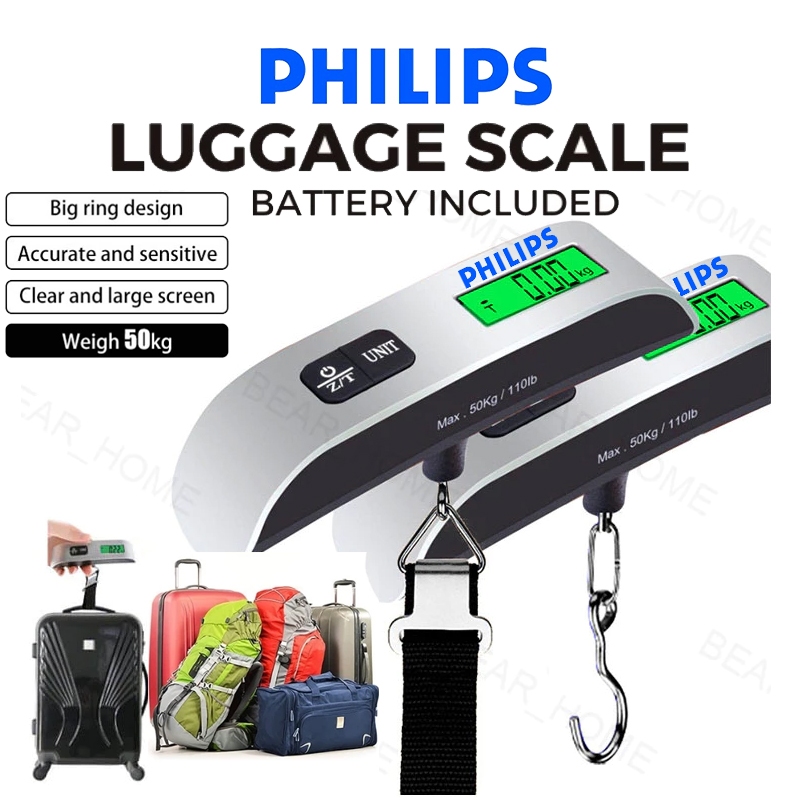 PHILIPS 50KG / 110LB Digital Luggage Scale Electronic Balance Pocket ...