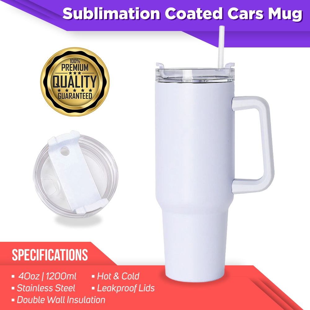 Sublimation Coated Cars Mug White (40oz-120ML) | Shopee Philippines