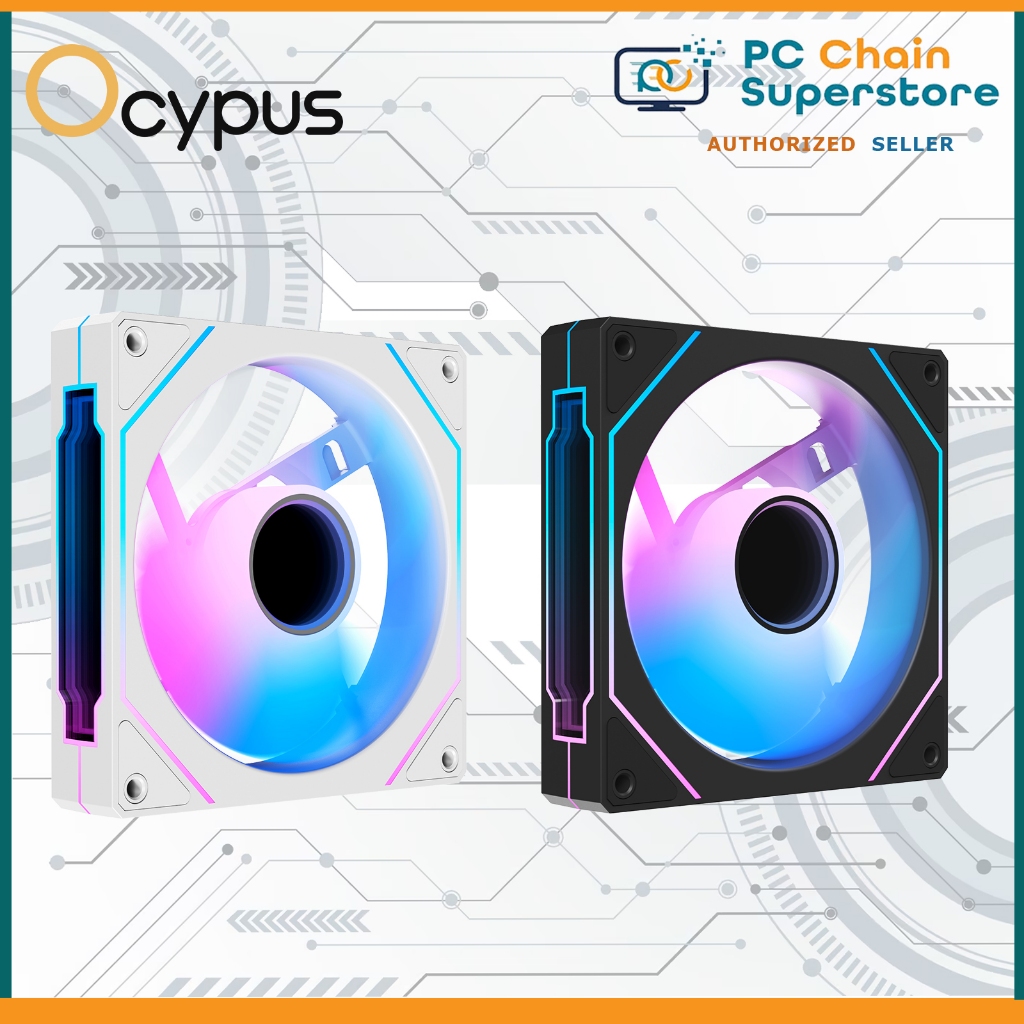 Ocypus Gamma F12 ARGB BK / WH 120MM Quiet and Efficient Cooling Case ...