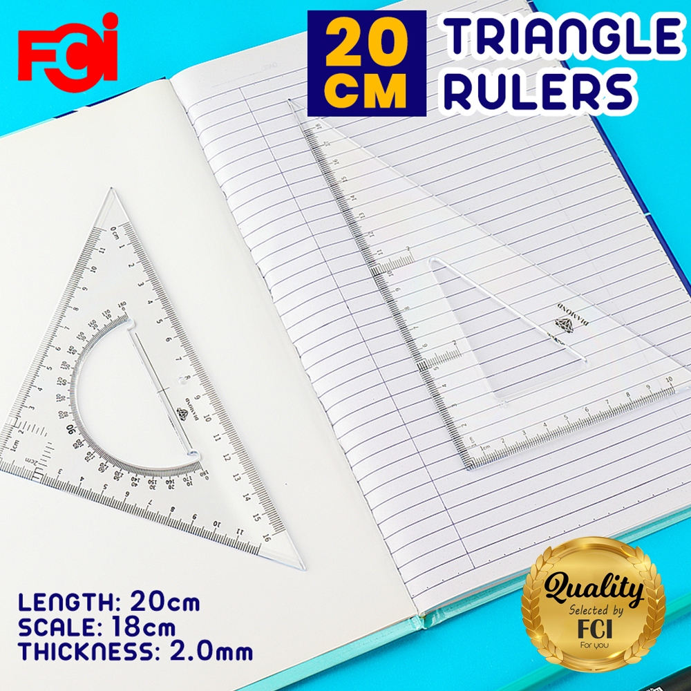 LCI Transparent Drafting Ruler, Protactor, and Set-Triangular Ruler Use ...