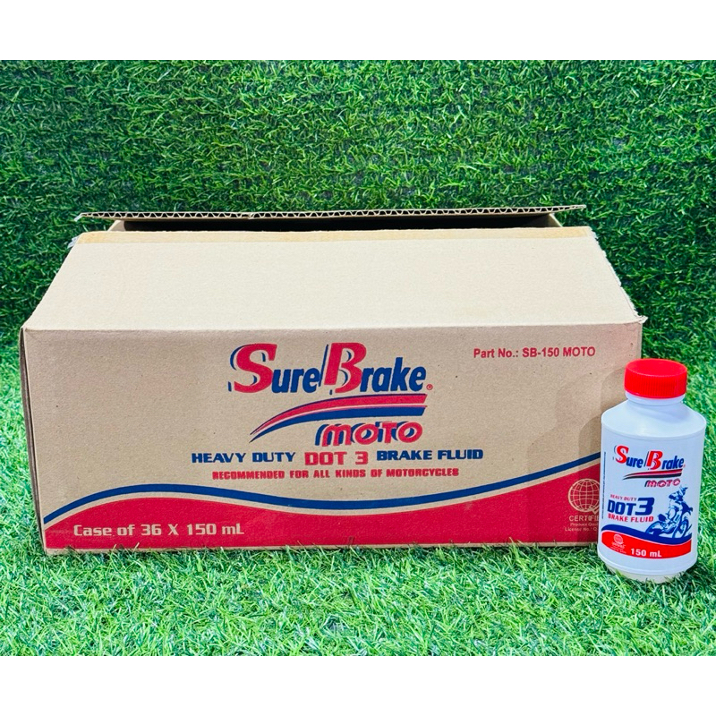 [BOX] SURE BRAKE HEAVY DUTY BRAKE FLUID DOT3 150ML*36pcs | Shopee ...