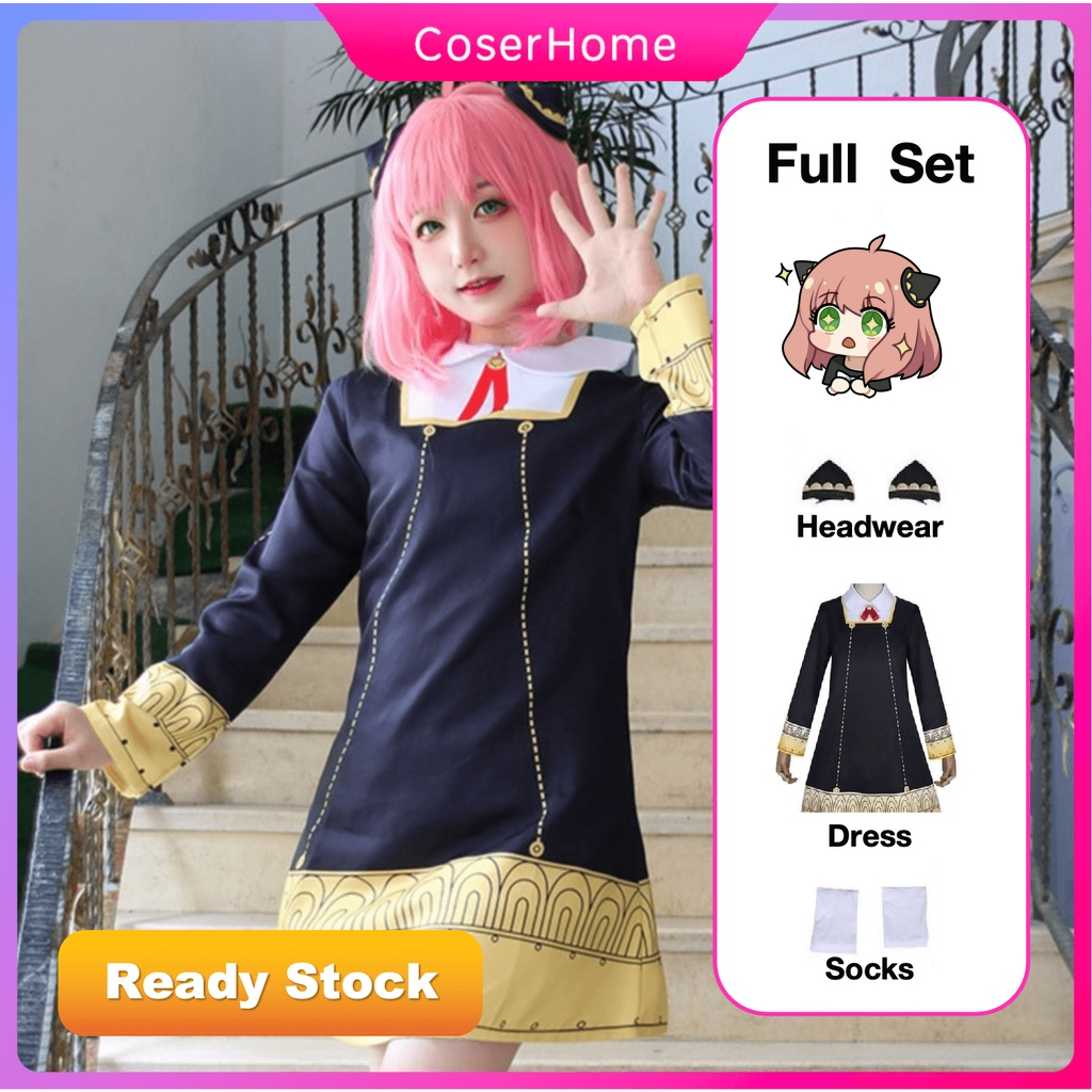 Anya Forger Costume for Kids Girl Cosplay Anime Spy X Family Christmas ...