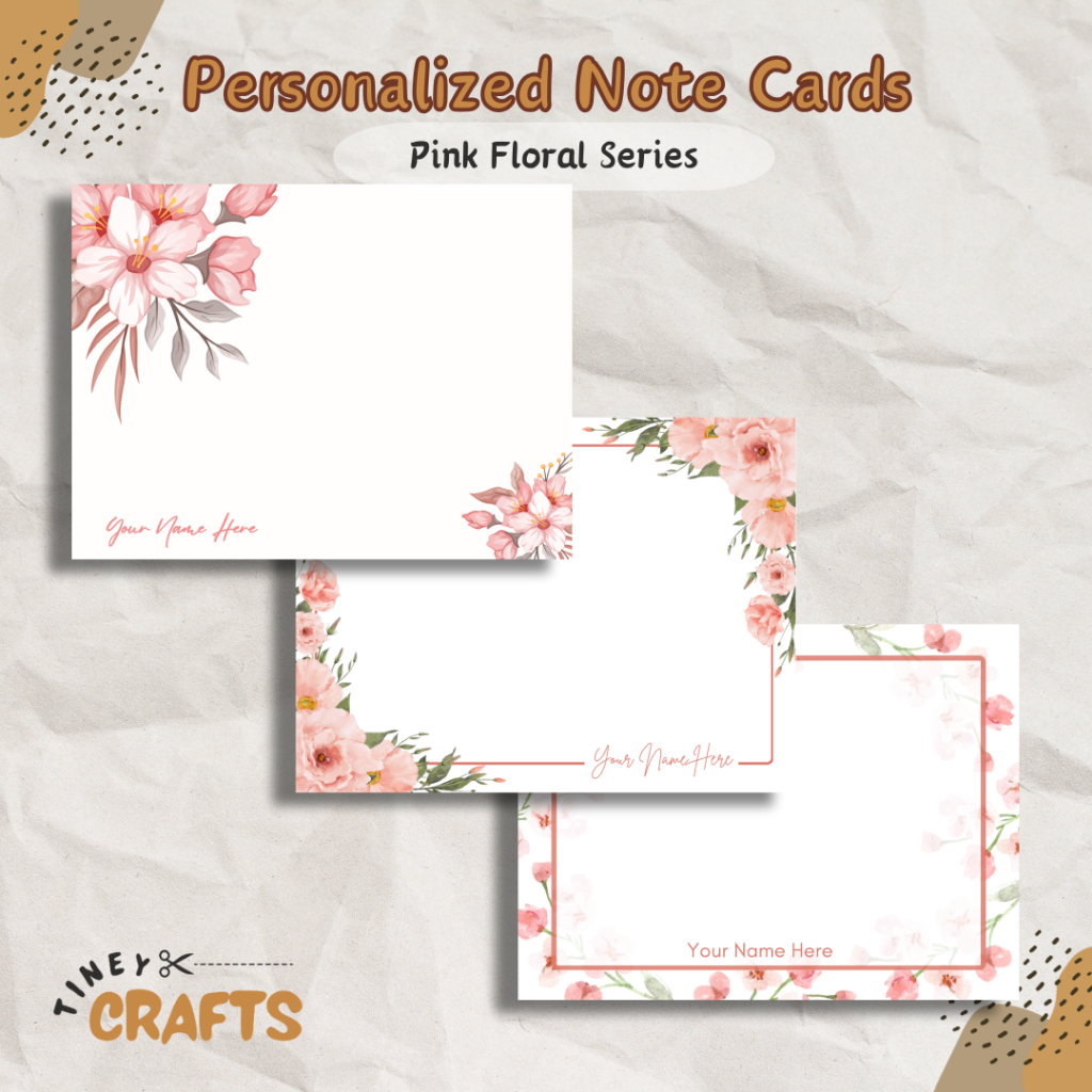 Personalized Note Cards | Pink Floral Series | Shopee Philippines