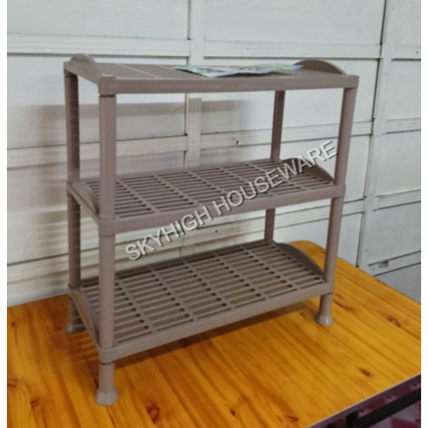 1618-3L AESTHETIC 3 LAYER SHOE RACK / UTILITY RACK / ORGANIZER / MOCHA ...
