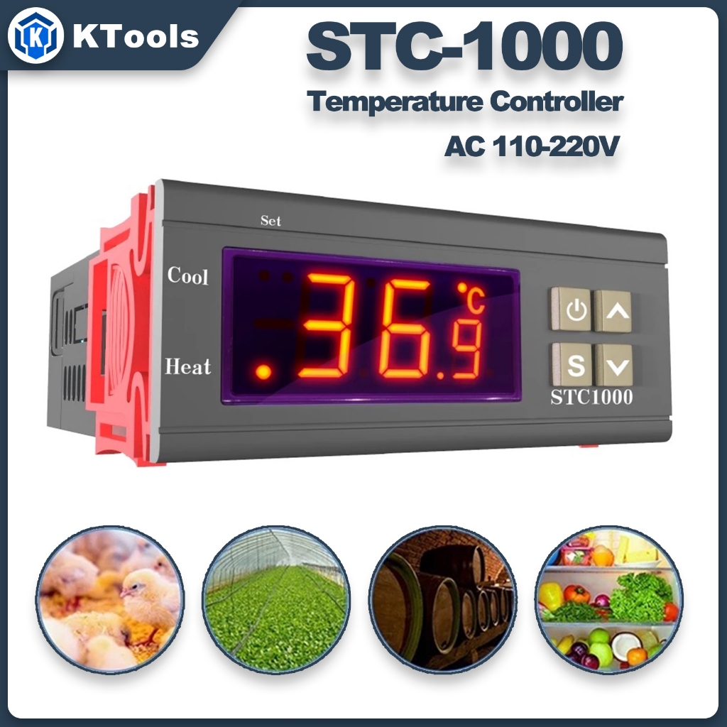 220V Digital Thermostat Sensor for Egg Incubator STC-1000 Temperature ...