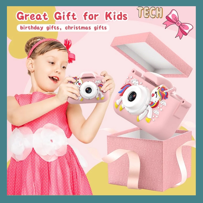 GIFT Kids Camera, 1080P Kids Digital Camera with 256GB TF Card,Unicorn ...