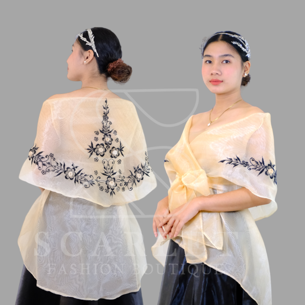 Modern Filipiniana Top embroidered wrap around - Filipiniana / woman ...