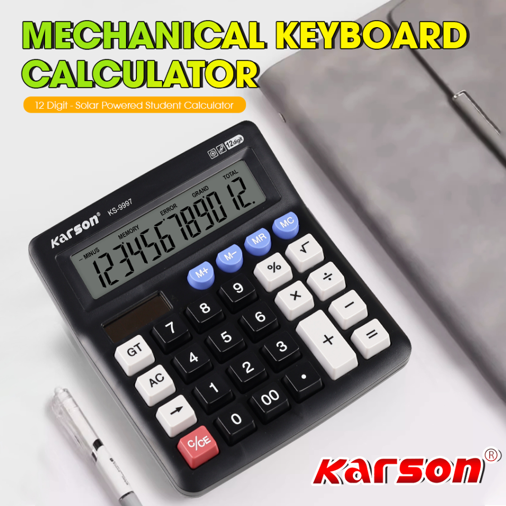 Karson Solar Powered Student Calculator - Mechanical Keyboard ...