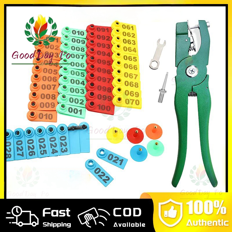 【Ready Stock】️Livestock Animal Ear Tag Applicator Plier Ear Tags Set ...
