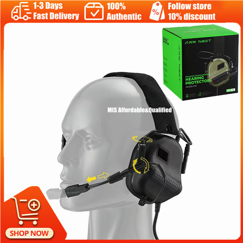 Tactical Headset Sound Pickup Anti Noise Headphones Military Aviation ...