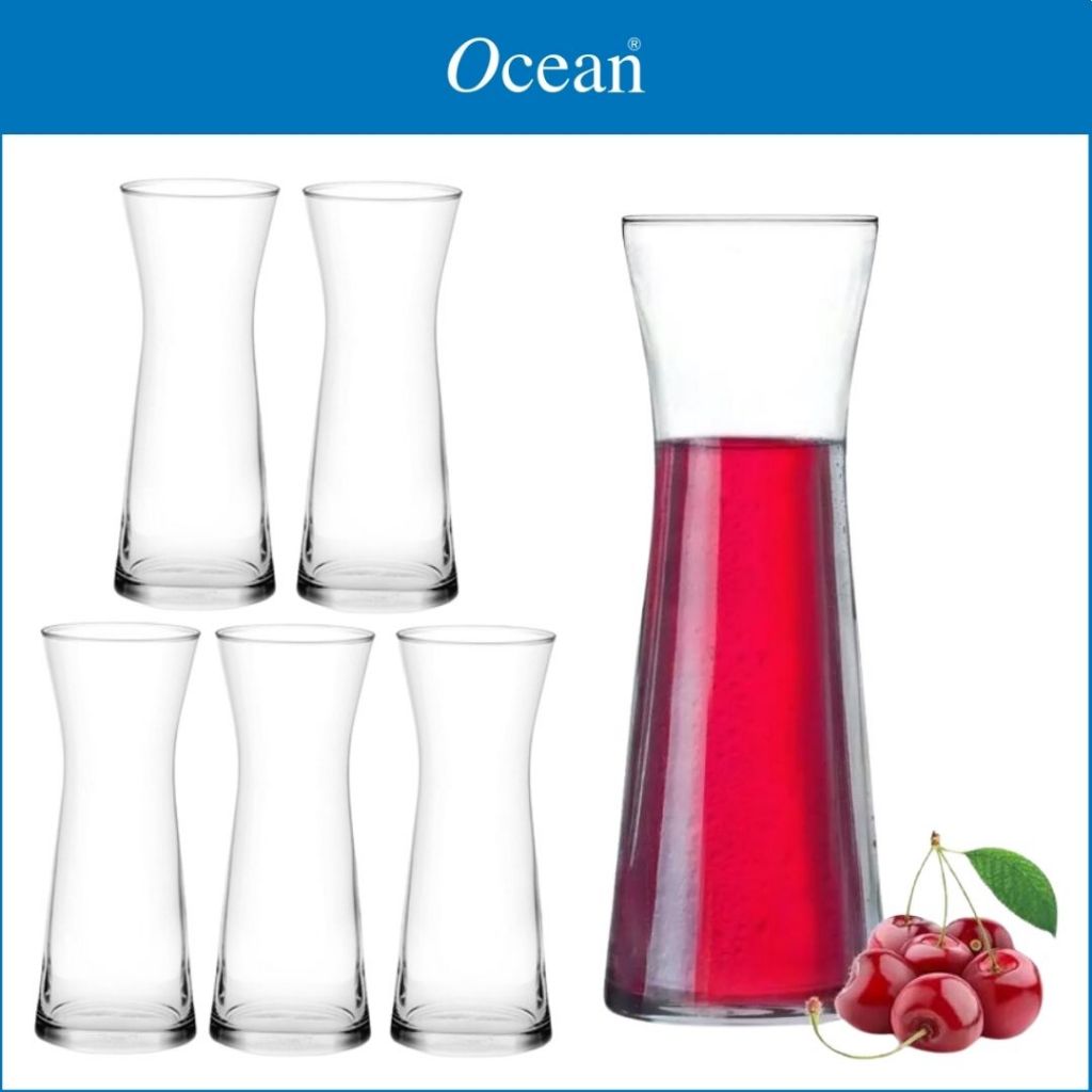 Ocean Glassware Tempo Carafe Drinking Glass 290ml Carafe (Set Of 6 ...