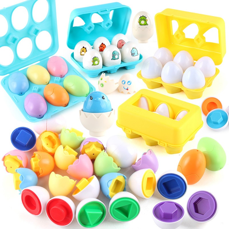 6PCS Infant Early Education Smart Egg Simulation Egg Gacha Shape ...