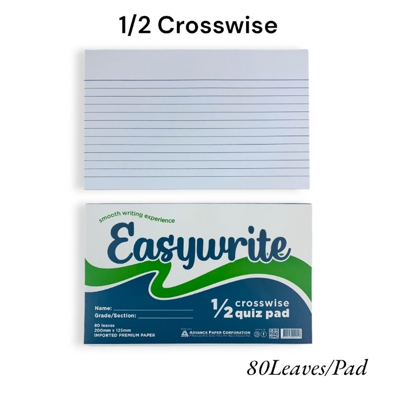 [ 1/2 Crosswise ] Easywrite Quiz Pad Paper Grade High School Supplies Kids Set Intermediate ...