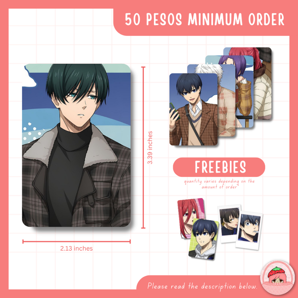 BLUE LOCK CHECKERED ANIME PC PHOTOCARD UNOFFICIAL FANMADE PRINT LOMO ...