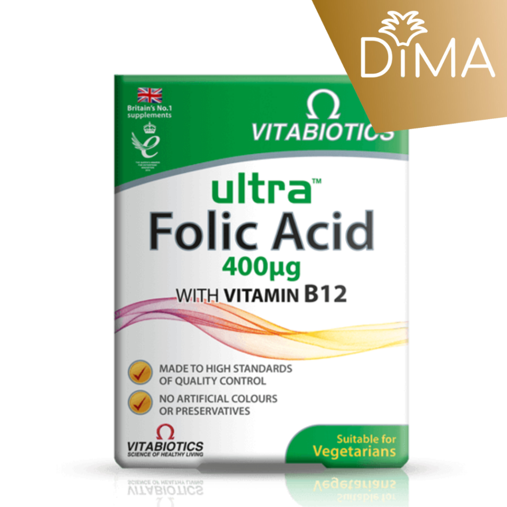 Ultra Folic Acid (60 tablets) - With vitamin B12 - from Vitabiotics UK ...