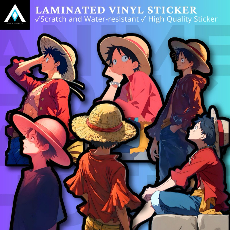 LUFFY STICKERS ONE PIECE MONKEY D LUFFY STICKERS ~LAMINATED VINYL ...