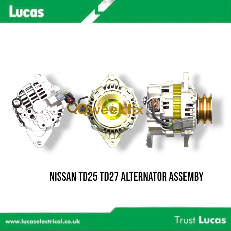 Genuine Lucas Alternator Nissan TD27/V2/90A 12V 2V S/2Pins D22,F23,E24 ...