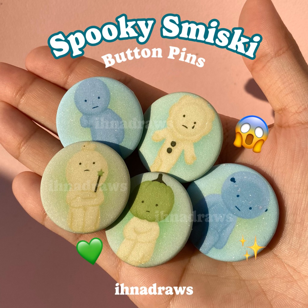 Spooky Smiski Button Pins Series ₊˚★ cute pins Smiski button pins ...