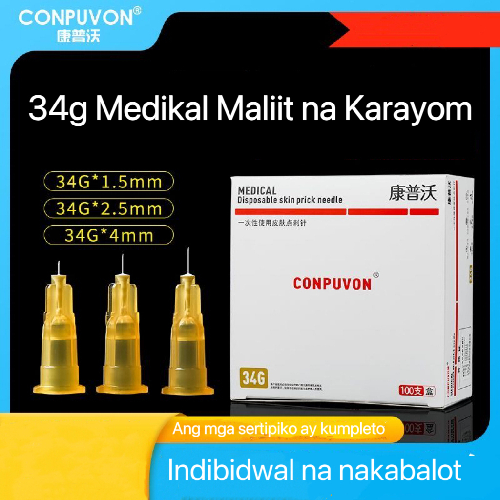 34g1.5/2.5/4mm Disposable Microneedle Tube Injection Korean Microneedle ...