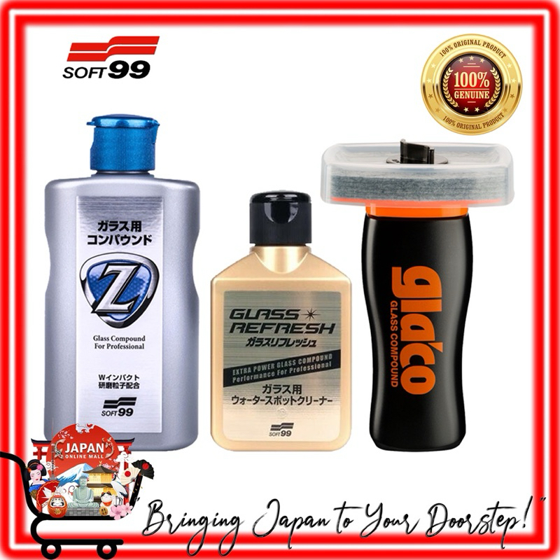 [Soft99] Glaco Glass Compound Roll On 100ml, Glaco Glass Compound Z 100ml & Glass Refresh 80ml ...