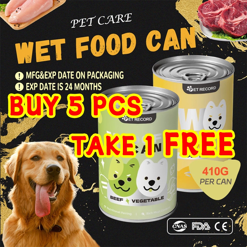 PET RECORD 430g*6 Cans Wet Dog Food Natural Can for Puppy and adult ...