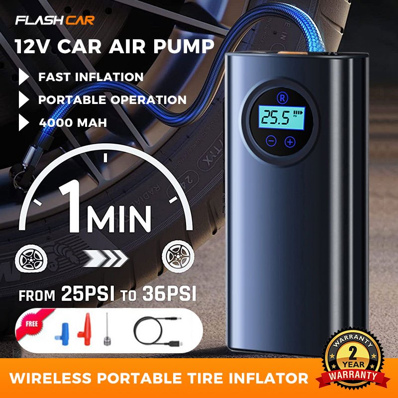 HOTSPEED 12V Wireless Tire Inflator For Car Heavy Duty Portable 150P ...