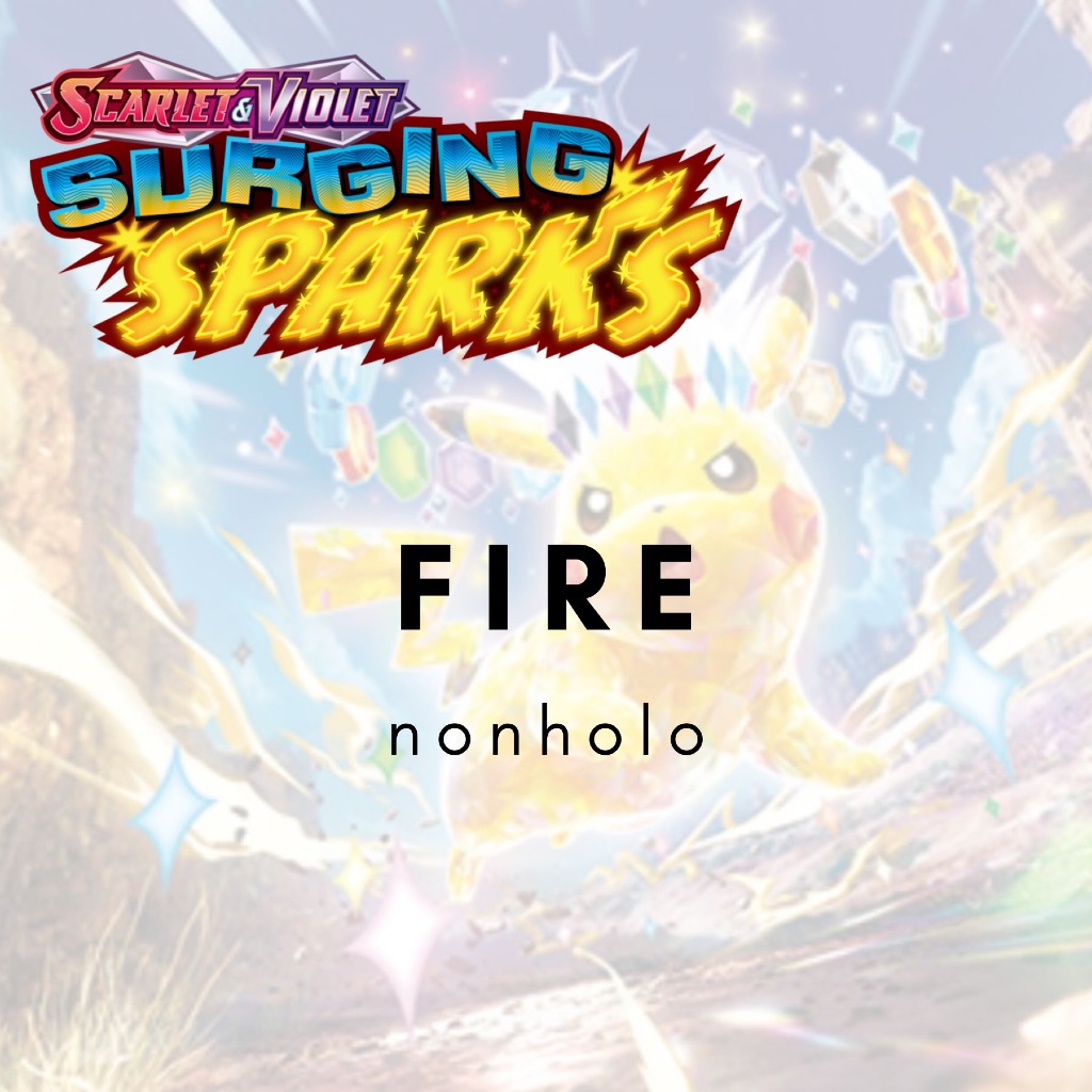 fire type non holo surging sparks pokemon trading cards game | Shopee ...