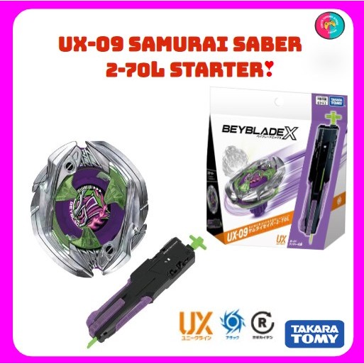 BEYBLADE X Beyblade X UX-09 Starter Samurai Saber 2-70L Starter' BATCH 1'Takaratomy Japan WILL ...
