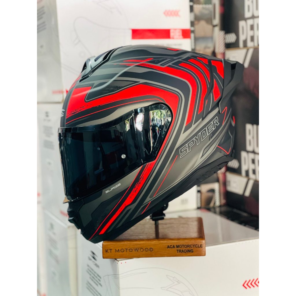 Spyder SURGE S1 SHOX Full Face Helmet (FREE Clear Visor) | Shopee ...